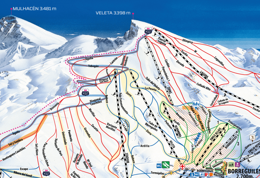 Sierra Nevada - Piste Map | Skiing in Andalucia, southern Spain ...